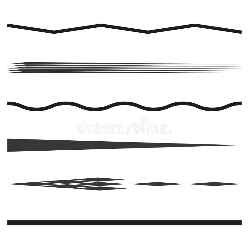 Abstract Line Dividers. Geometric and Wave Patterns. Minimal Design ...