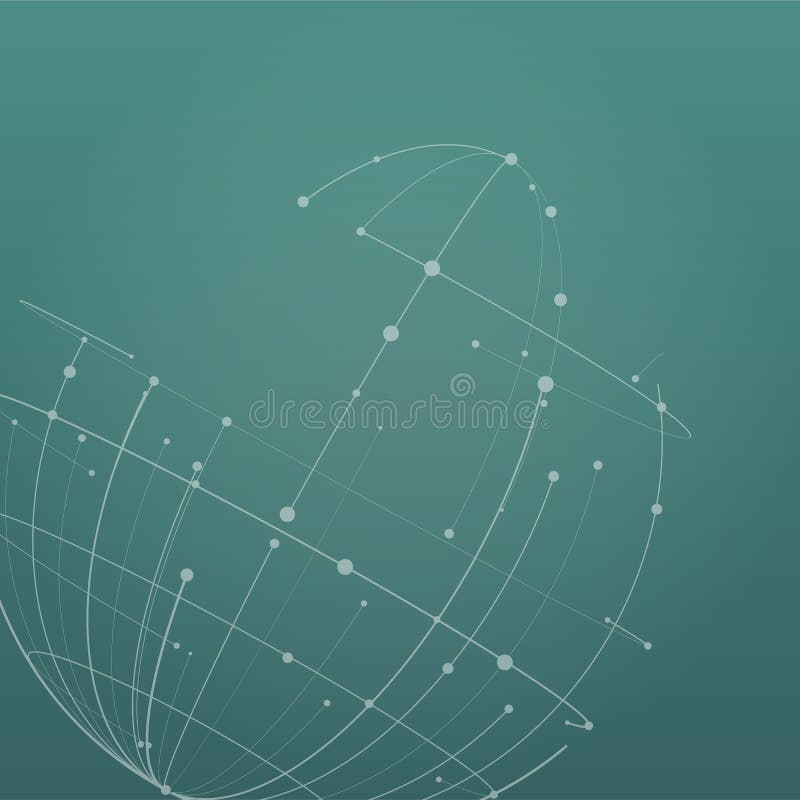 Abstract Line and Dots Globe Design, Vector Illustration Isolated on ...