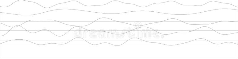 Abstract Line Drawing with Undulating Waves and Horizontal Divisions ...