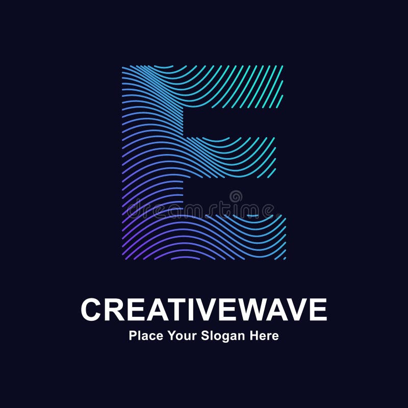 Abstract Line Letter E Creative Wave Logo Vector Icon. Stock Vector ...