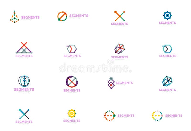 Abstract Line Logo Collection Stock Vector - Illustration of design ...