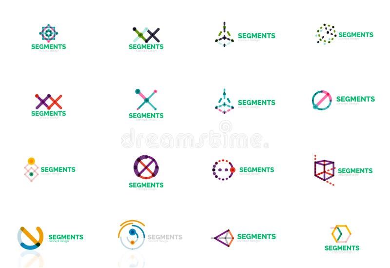 Abstract Line Logo Collection Stock Vector - Illustration of identity ...