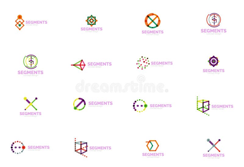 Abstract Line Logo Collection Stock Vector - Illustration of identity ...