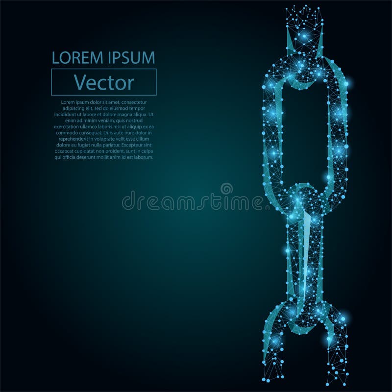 Abstract Line and Point Chain Links. Low Poly Vector Illustration Stock ...