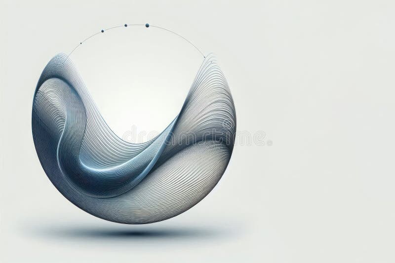 An Abstract Line in the Shape of a Wave with Balls. Space for Text ...