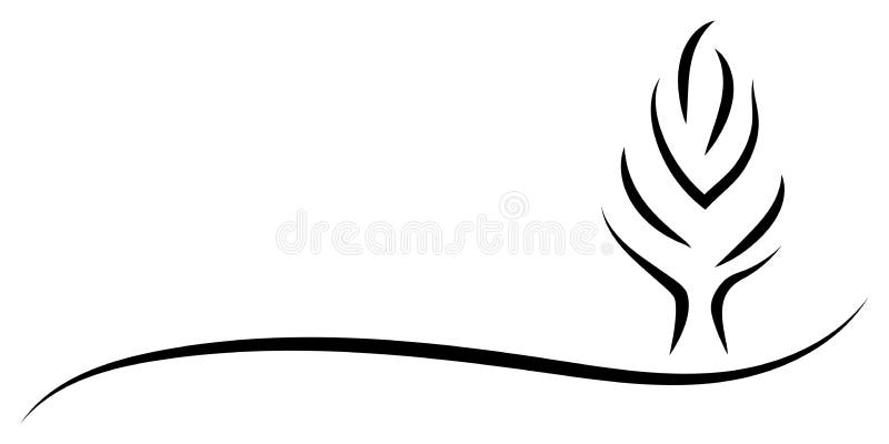 Abstract Line Stroke Tree Design Black Color Stock Vector ...