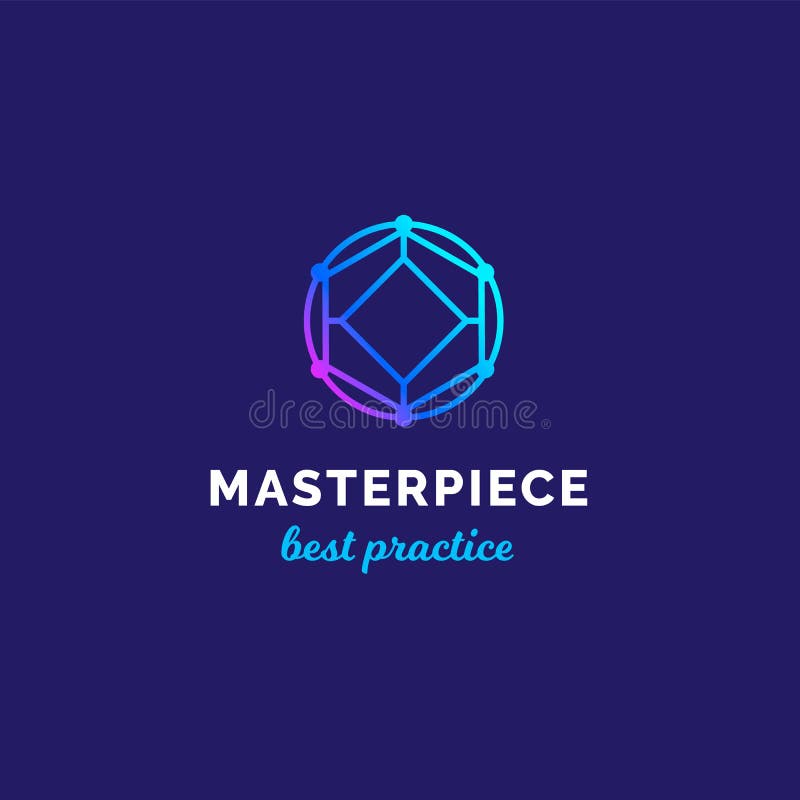 Abstract Line Style Logo. Shiny Gradient Geometric Logo Template. Stock ...