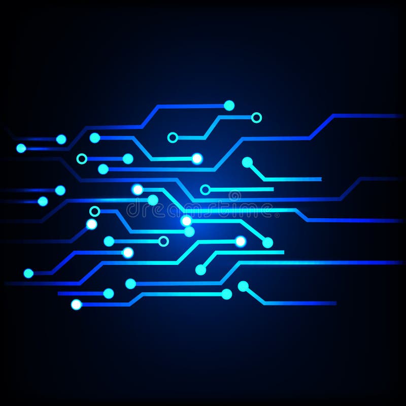Abstract Line Technology Blue Background. Stock Vector - Illustration ...