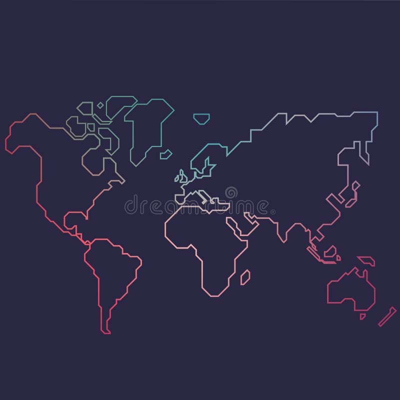 Abstract line world map stock vector. Illustration of global - 52542250