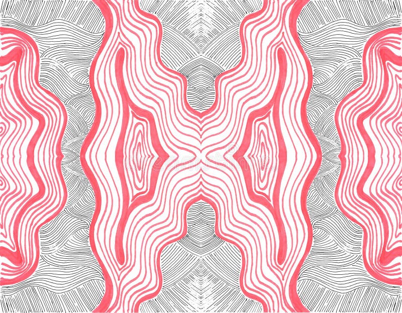 Abstract Linear Background. Black, Pink and White Color. Stock ...