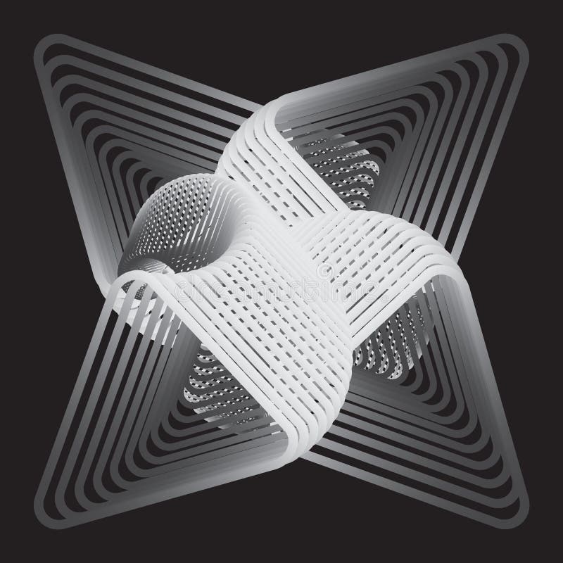 Abstract Linear Black and White Spiral Design Element Stock Vector ...