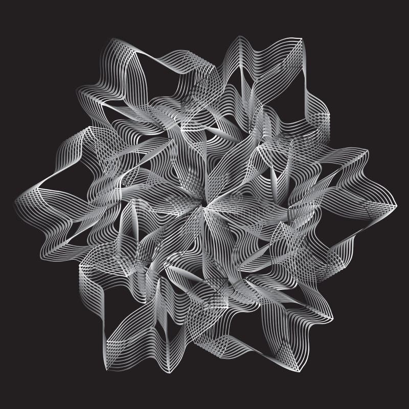 Abstract Linear Black and White Spiral Design Element Stock Vector ...