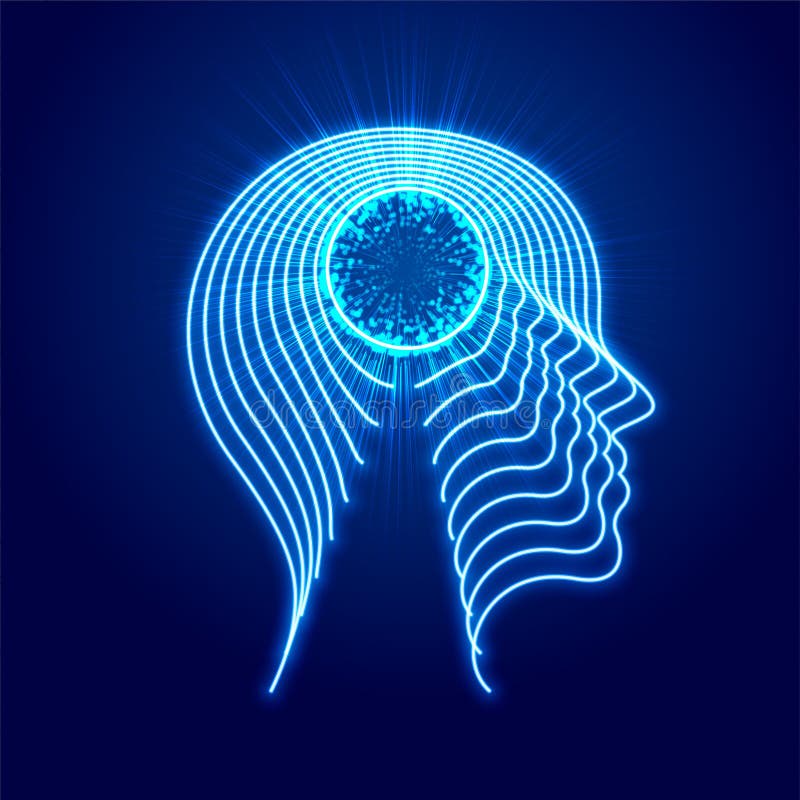 Abstract Linear Human Head Web Tech Concept Background Design Stock ...