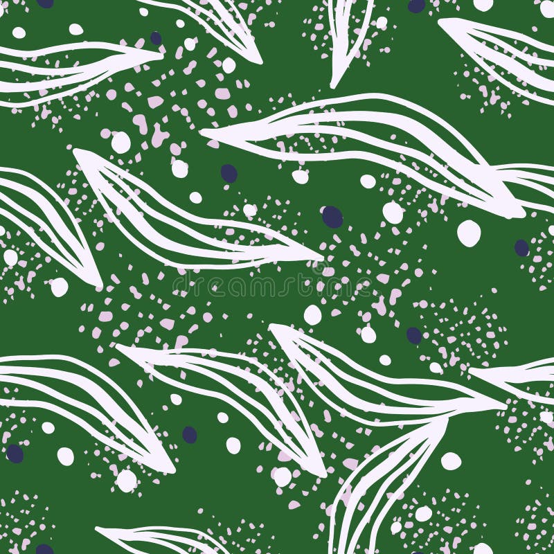 Abstract Linear Leaves Tropical Seamless Pattern. Rainforest Line ...