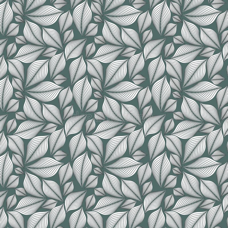 Abstract Linear Leaves Vector Pattern, Repeating Leaves in Different ...