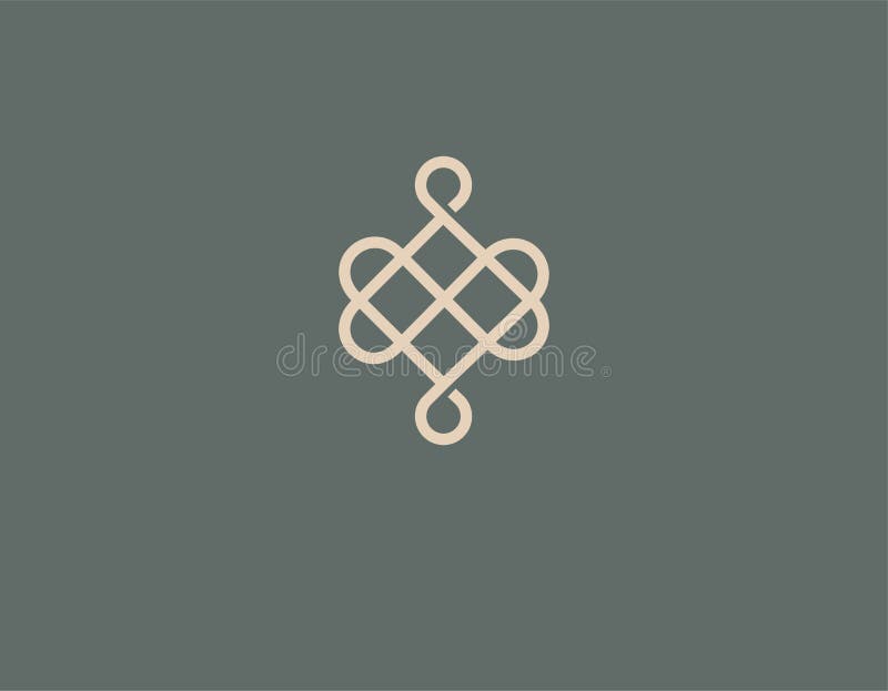 Abstract Linear Logo Sign Pattern of Curved Lines Stock Vector ...