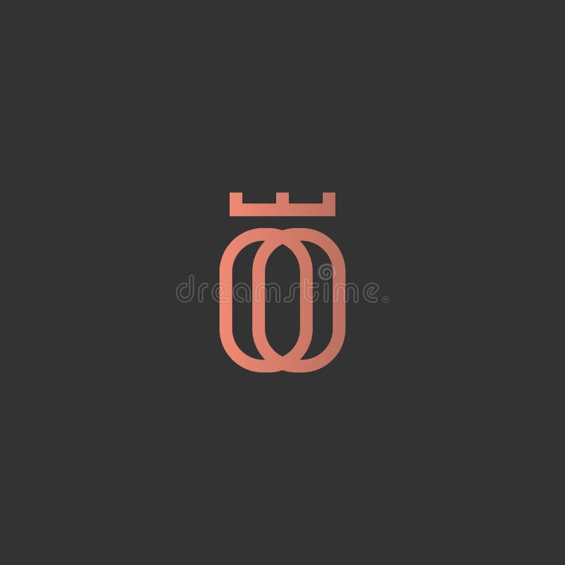 Abstract Linear Monogram Letter O, Double O with Crown Gradient Logo ...