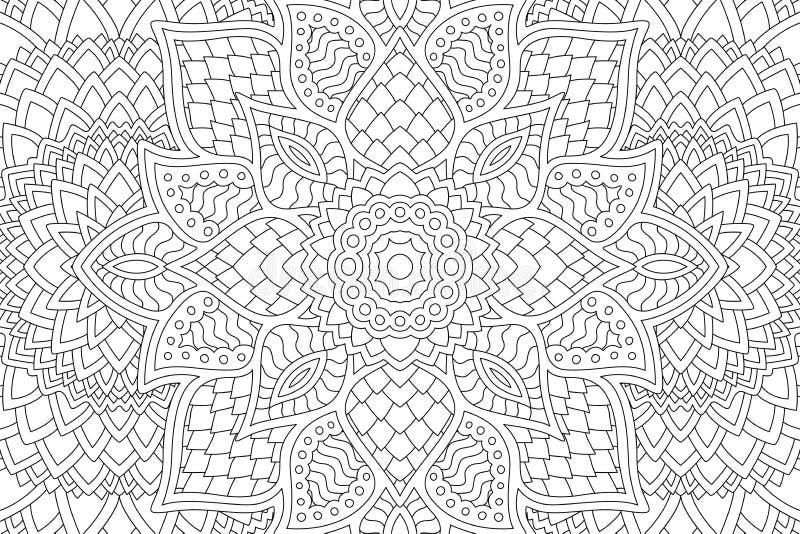 Abstract Linear Art for Adult Coloring Book Stock Vector - Illustration ...