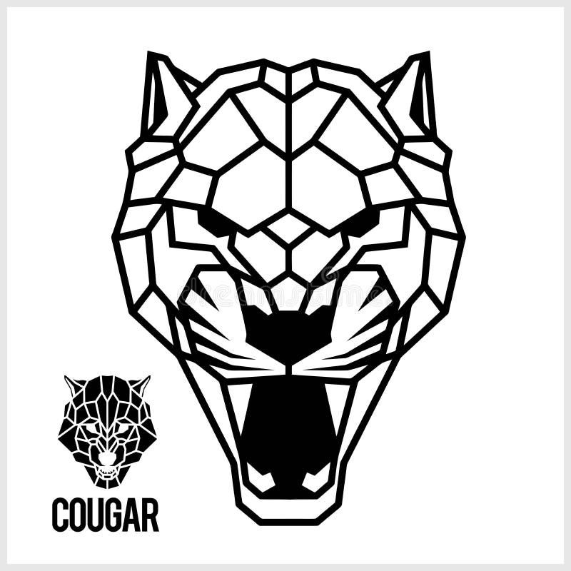Abstract Linear Polygonal Head of a Jaguar. Vector Stock Vector ...