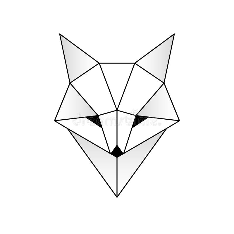 Abstract Linear Polygonal Head of a Fox. Vector. Geometric Animal ...