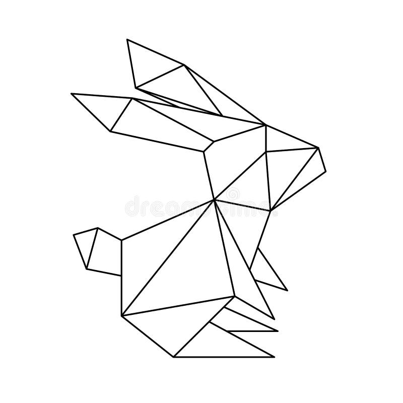 Abstract Linear Polygonal Rabbit. Vector. Geometric Animal Tattoo ...
