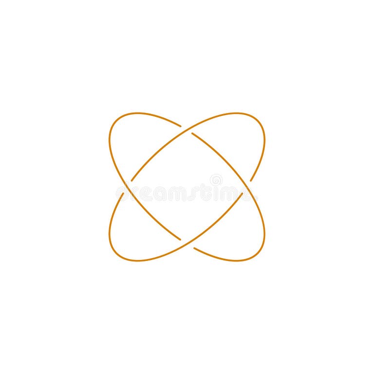 Abstract Linear Shape of Atom Icon, Boho Style. Y2k Stock Vector ...