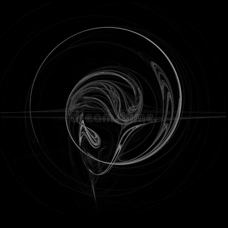 Abstract Linear White Graphic Element on Black Background, Design ...