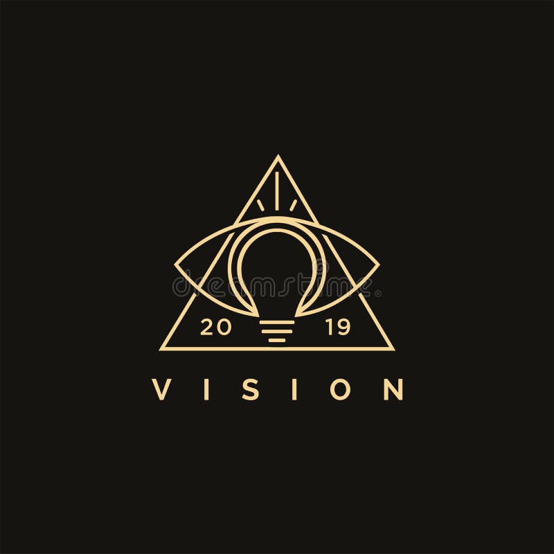 Abstract Lineart Creative Vision Logo Icon, Eye and Lightbulb Logo Icon ...