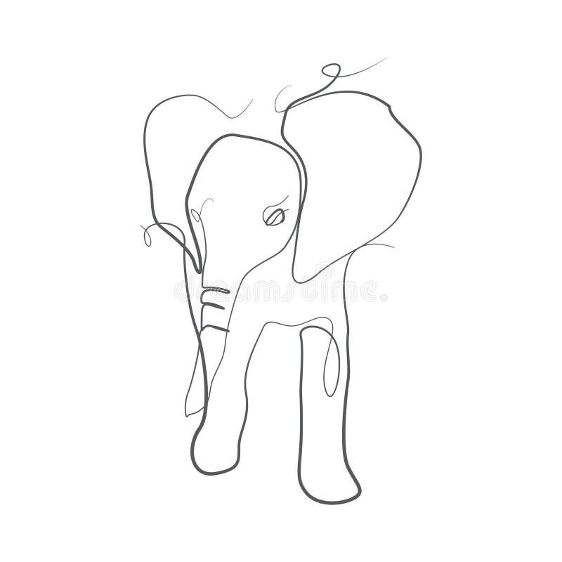 Abstract Lineart Of An Elephant. Hand Drawn Vector Lineart Illustration ...