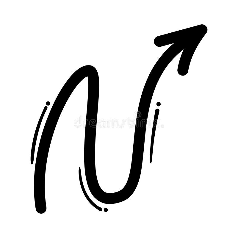 Abstract Lined Arrow Flowing Motion Artistic Sketch Stock Illustration ...