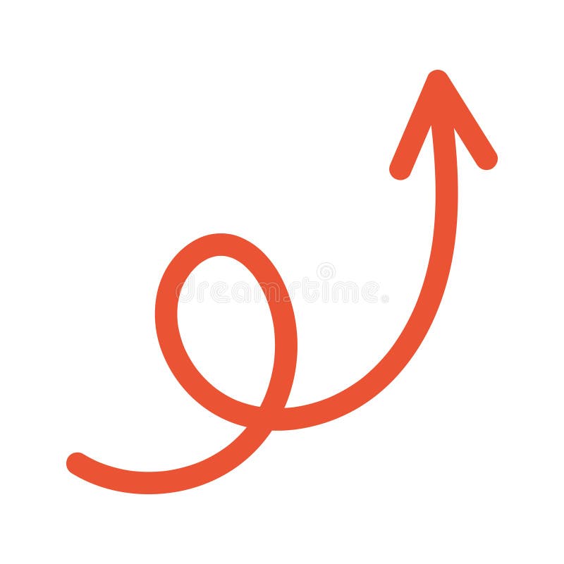 Abstract Lined Arrow Rising Artistic Motion Sketch Stock Illustration ...