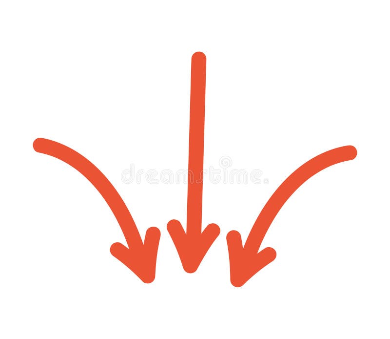 Abstract Lined Arrow Split Direction Freeform Sketch Stock Illustration ...