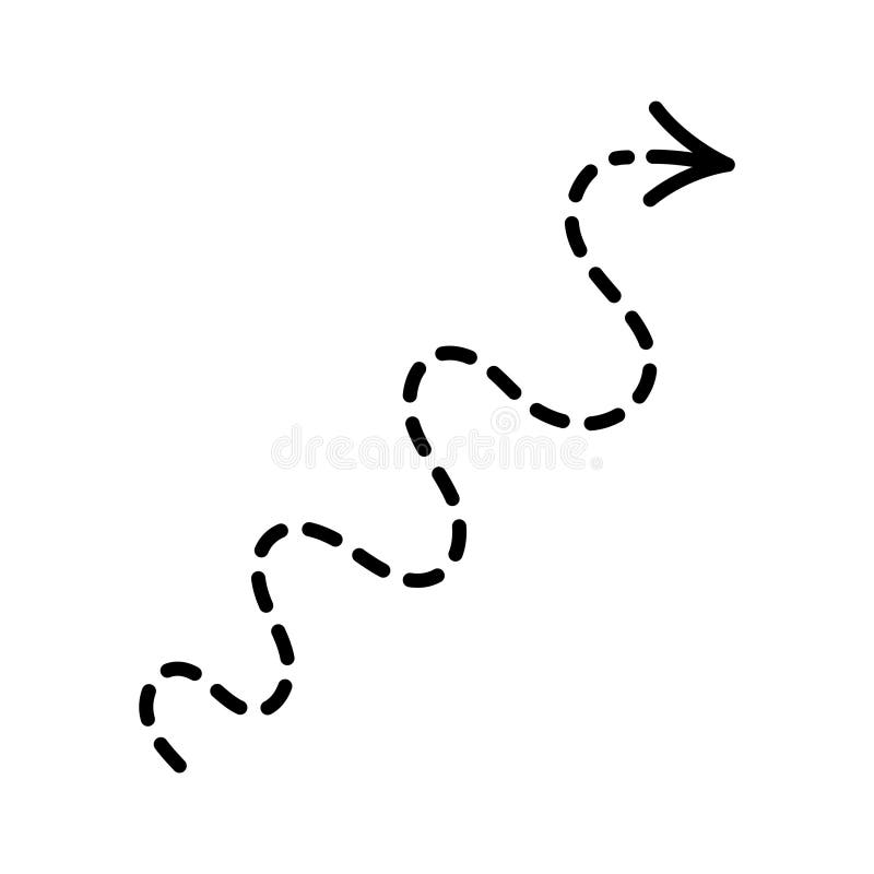 Abstract Lined Arrow Wavy Dotted Freeform Sketch Stock Illustration ...