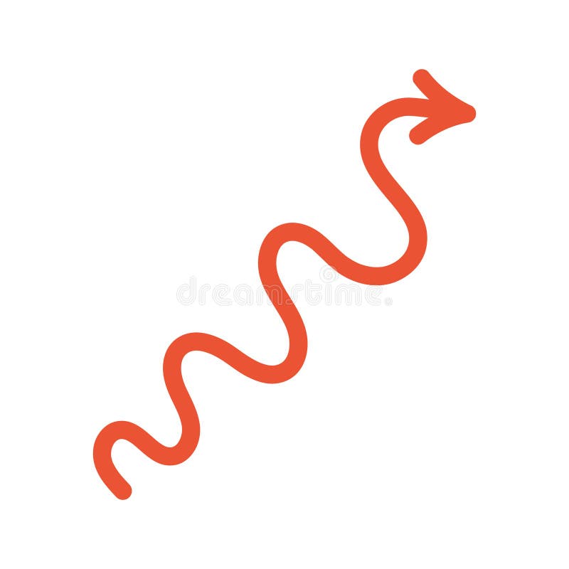 Abstract Lined Arrow Wavy Upward Artistic Sketch Stock Illustration ...