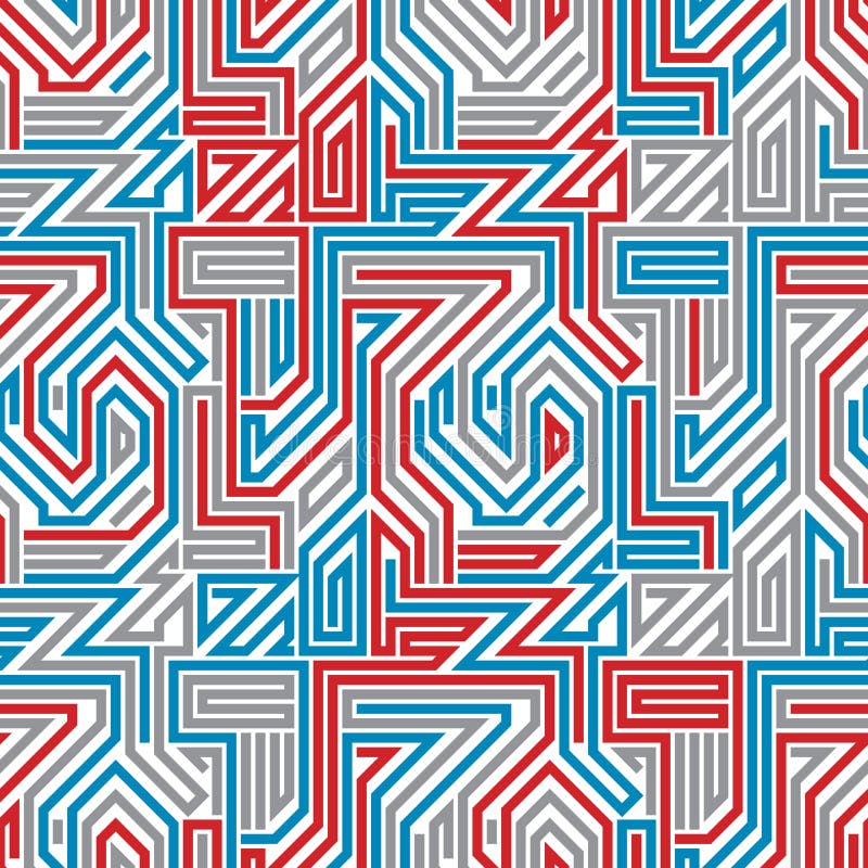 Maze seamless pattern. stock vector. Illustration of blue - 42238934