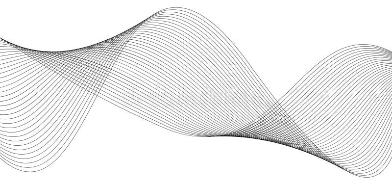 Abstract Lines Background Isolated, Twisted Curve Lines, Undulate Wave ...