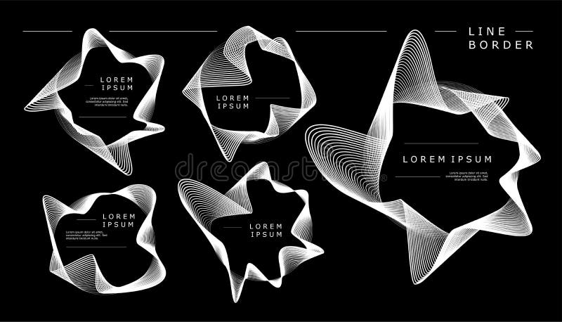 Abstract Lines Border Set. Blend Lines Border Vector Collection. Stock ...