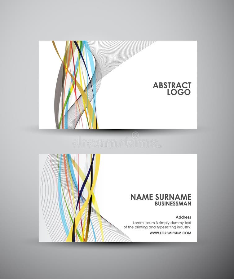 Abstract Lines Business Card Vector Design Template. Stock Vector ...