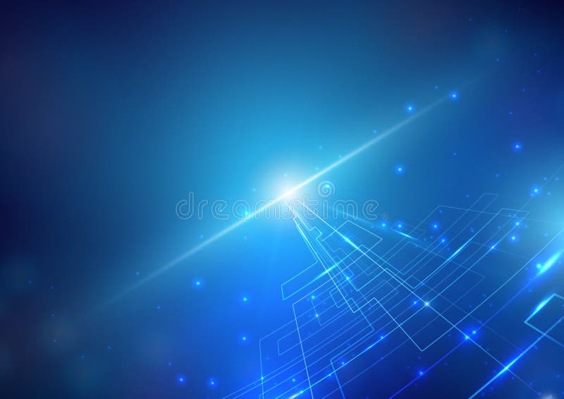 Abstract Lines Circuit Lights Technology Concept Background Stock ...