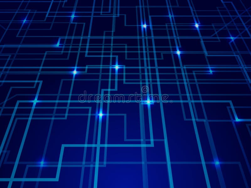 Abstract Lines Circuit Lights Technology Concept Stock Vector ...