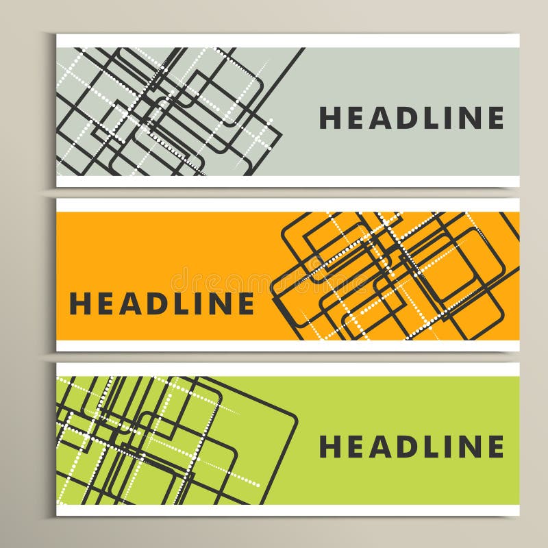 Abstract Lines on Color Background. Three Banner Stock Vector ...