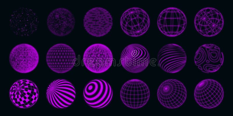 Abstract Lines. 3D Figure Grid. Dot Globe Shapes. Explosion Space ...