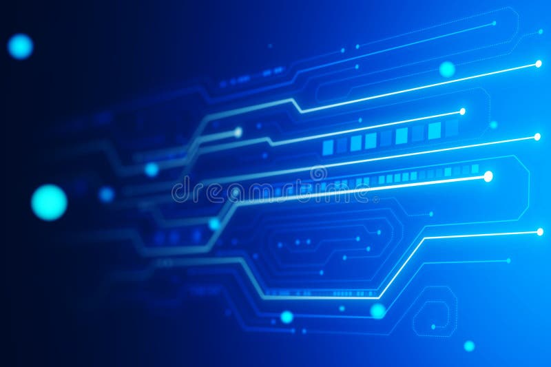 Abstract Lines and Dots, Bokeh Connect Dark Wallpaper. Technology ...