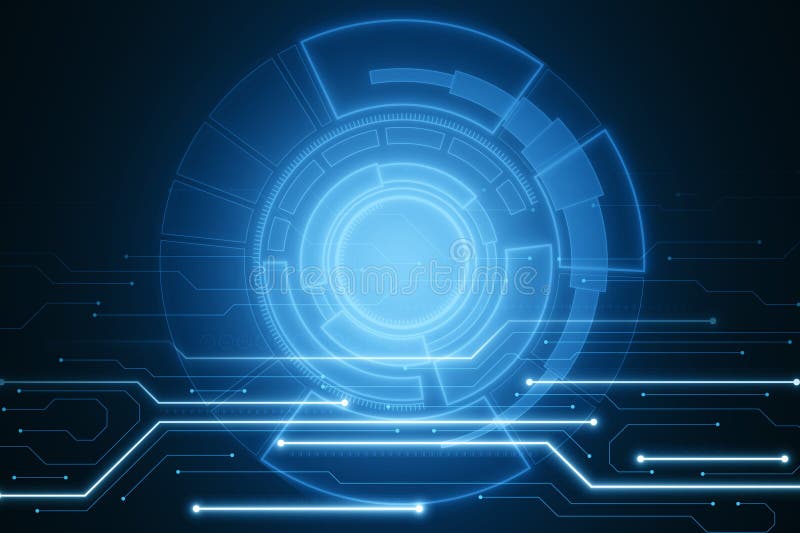 Abstract Lines and Dots, Circles Connect Dark Texture. Technology ...