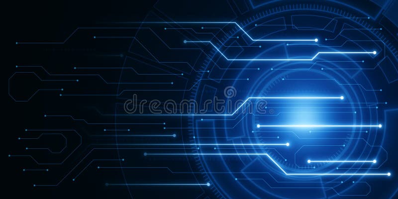 Abstract Lines and Dots, Circles Connect Dark Wallpaper. Technology ...