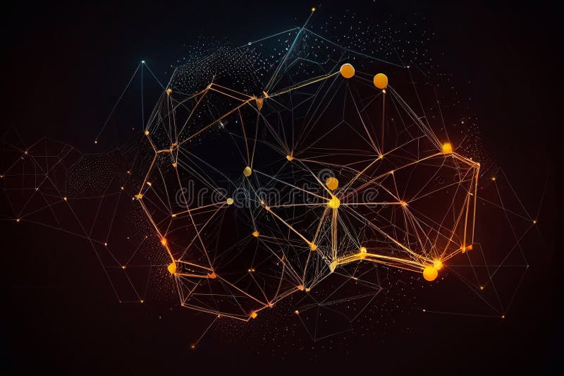 Abstract Lines And Dots Connect Background Technology Connection
