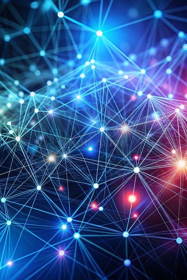 Abstract Lines and Dots Connected To Background and Digital Connection ...