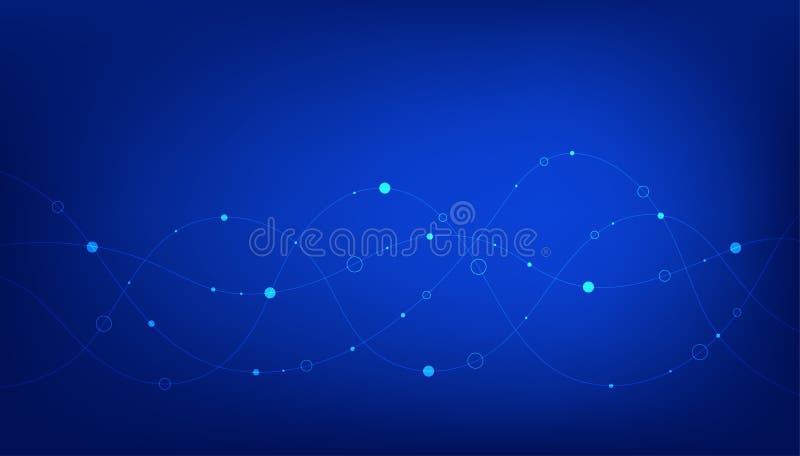 Abstract Lines and Dots Digital Background Poster with Dynamic Wave ...