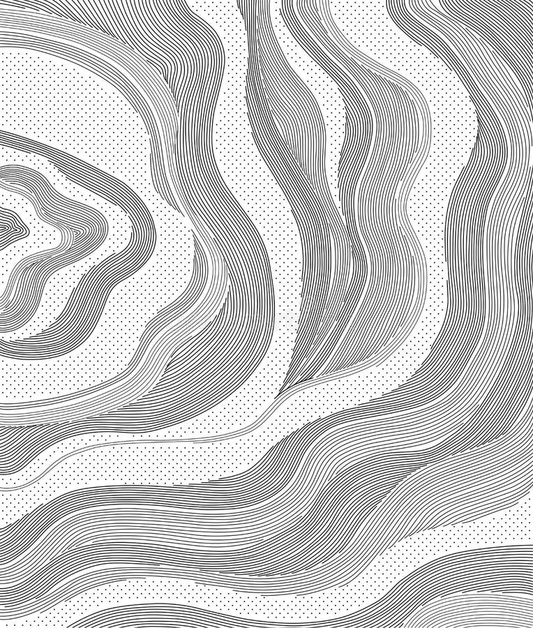 Abstract Lines and Dots Pattern - Line Art Stock Vector - Illustration ...