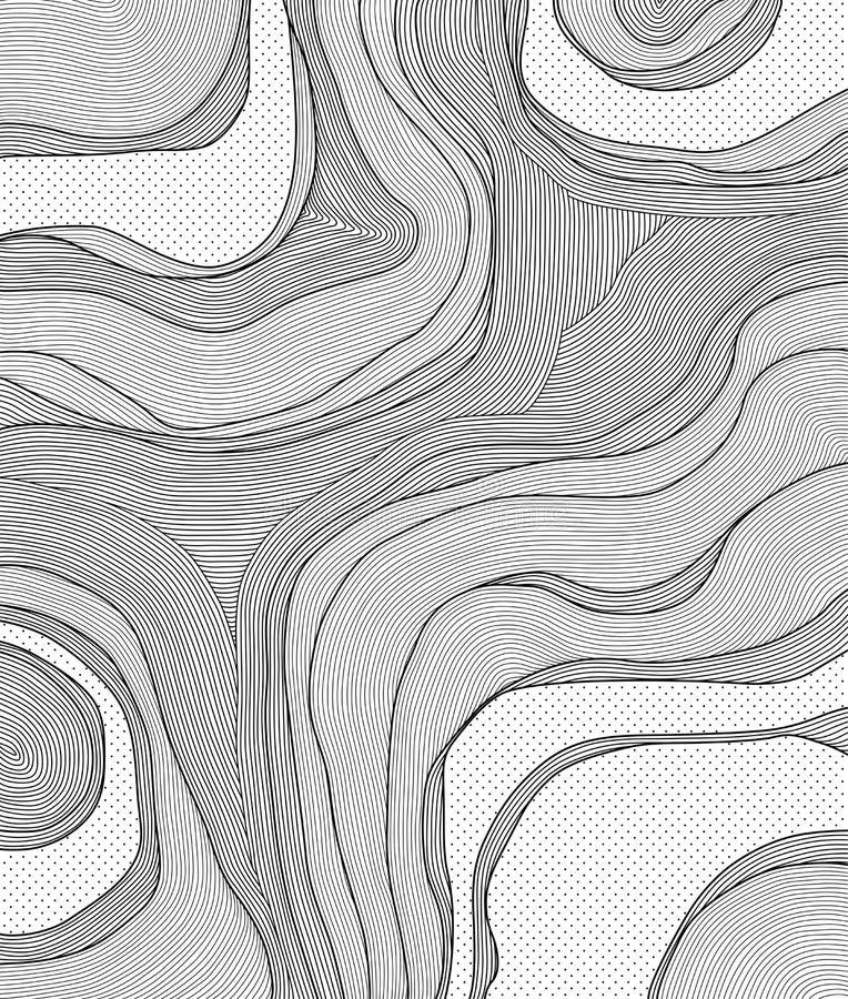 Abstract Lines and Dots Pattern - Line Art Stock Vector - Illustration ...